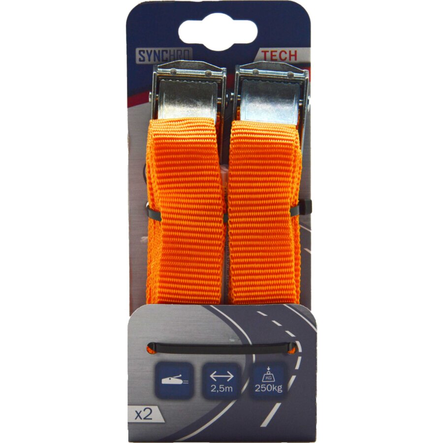 Sangles avec boucle zamak 2,5m (x2) Synchro Diffusion - Auto5