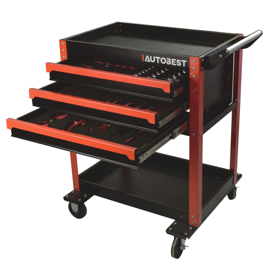 AUTOBEST 3-laden gereedschapswagen inclusief 117 gereedschappen - Auto5