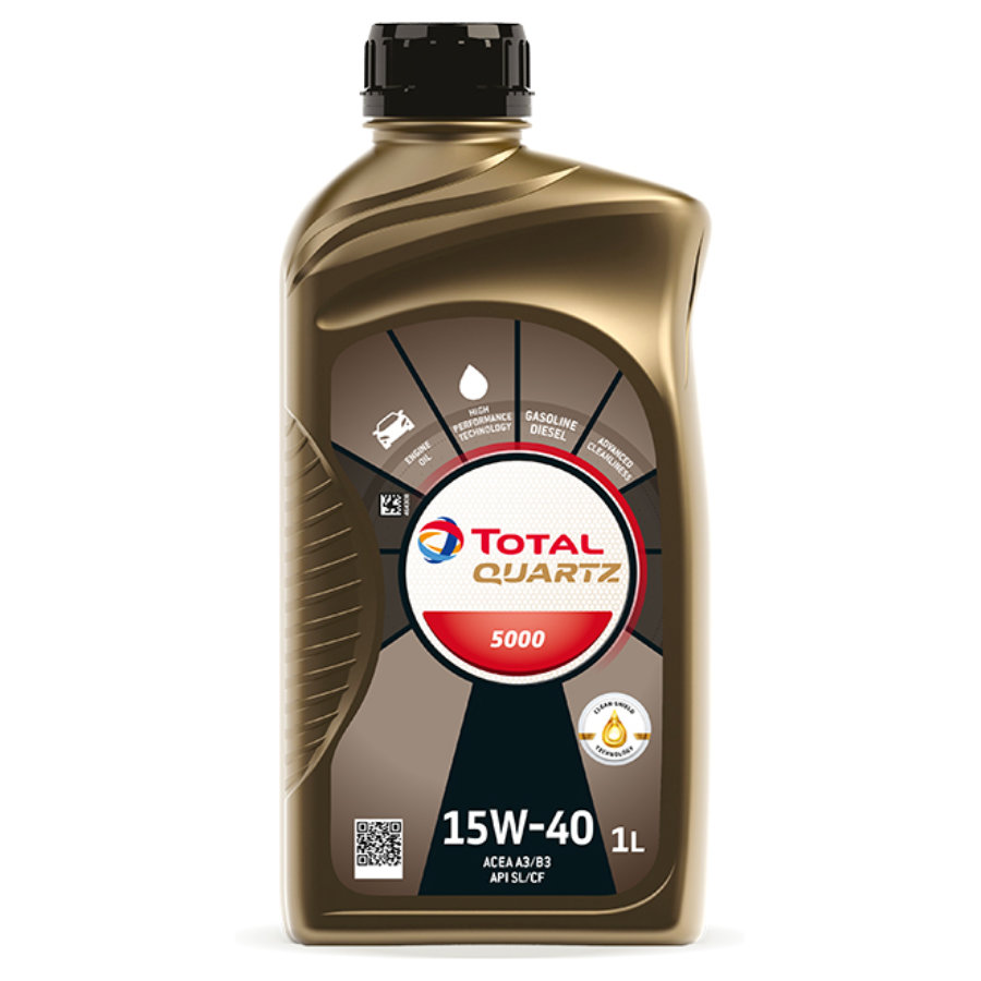 TOTAL Quartz 5000 Gas en Diesel 15W40 benzine- en dieselmotorolie (1 l ...