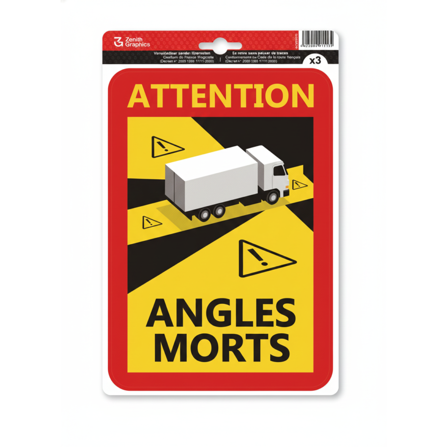 Dode hoek stickers voor vrachtwagens (3 stuks) - Auto5