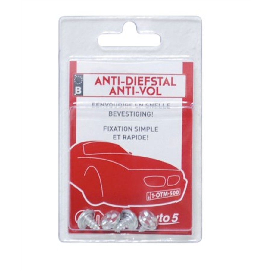 4 Anti-diefstal schroeven voor nummerplaat : Auto5.be