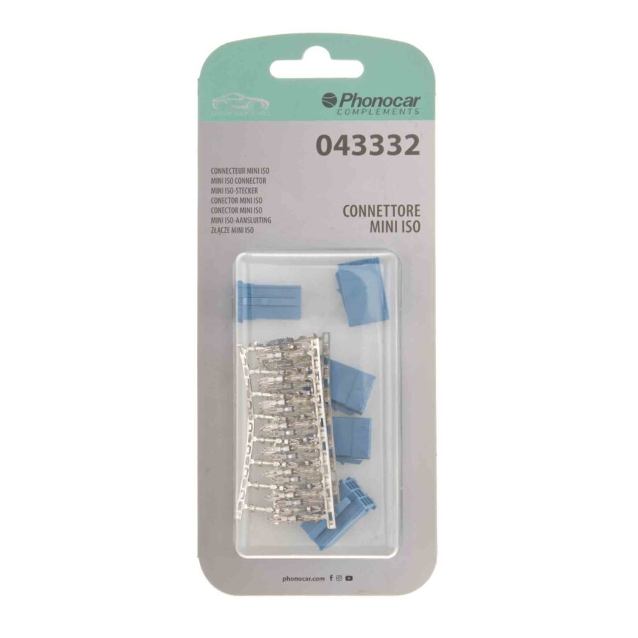 MINI-ISO connector PHONOCAR blauw - Auto5